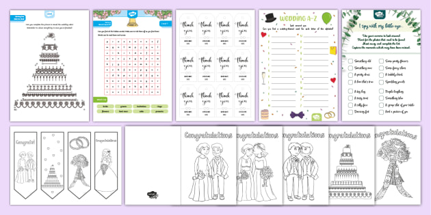 Little Wedding Guests Activity Pack | Twinkl Party