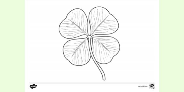 FREE! - 4 Leaf Clover Shamrock Colouring Sheet