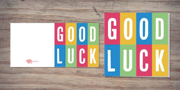 Bright Colours Good Luck Card | Twinkl Party (teacher made)