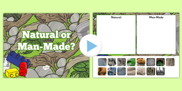 Natural or Man Made Materials Sorting Activity PowerPoint - materials