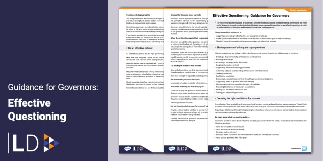 Effective Questioning: Guidance for Governors (teacher made)