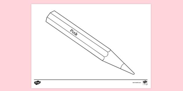 Pink Pencil Colouring | Colouring Sheets