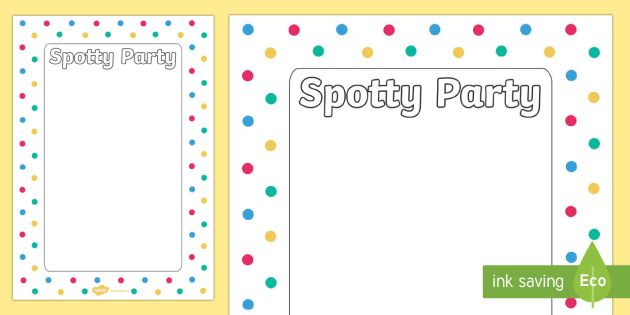 Spotty Themed Party Display Poster