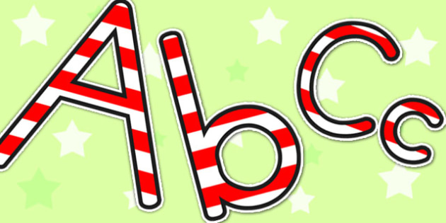 Stripey Red Display Lettering (teacher made)