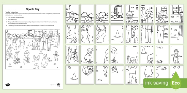 Sport Day Collaborative Colouring Activity Pack