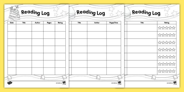 Grade Reading Log Printable