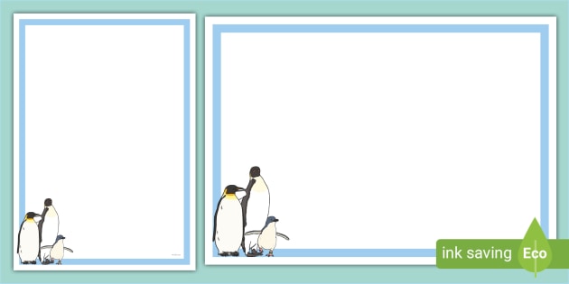 FREE! - Simple Blank Raft of Penguins Page Border | Printable File