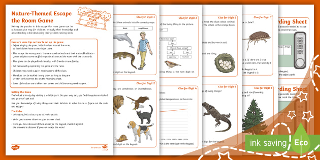 Nature-Themed Escape the Room Game (teacher made)