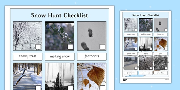 Winter Snow Hunt Checklist