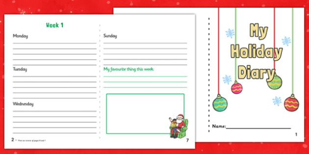 My Two Week Christmas Holiday Booklet