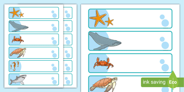 Editable Labels Under the Sea Themed Junior/Senior Infants