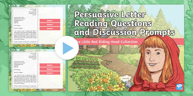 Persuasive Letter with Reading Questions: The Little Red Riding Hood