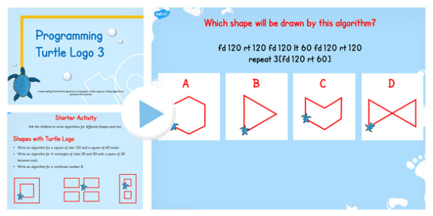 Programming Turtle Logo Writing Algorithms Powerpoint Lesson 3