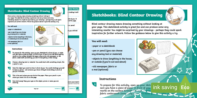 Sketchbooks: Blind Contour Drawing (teacher made)