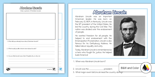 Abraham Lincoln Activities | twinkl.com