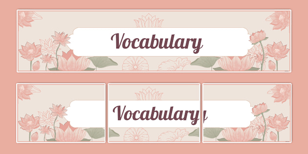Vocabulary Display Banners | twinkl.com.au