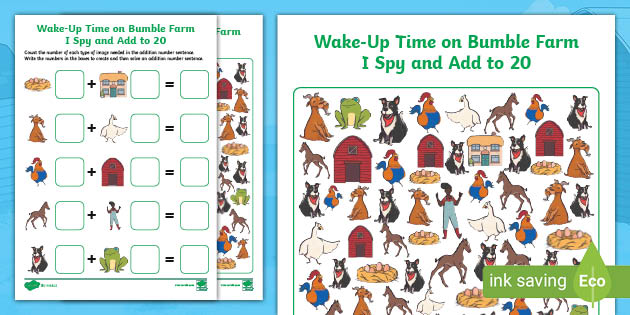 👉 Wake-Up Time on Bumble Farm I Spy and Add to 20