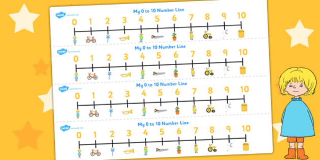 Number Lines 0-10 to Support Teaching on Titch