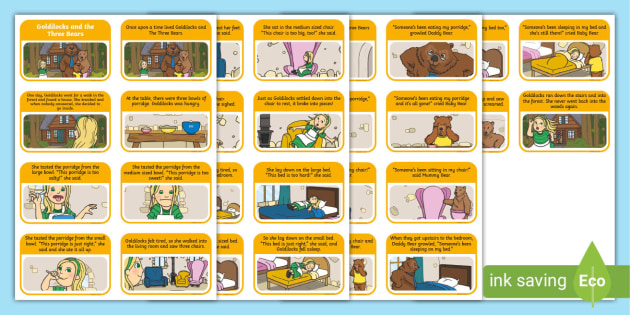 Goldilocks And The Three Bears Sequencing