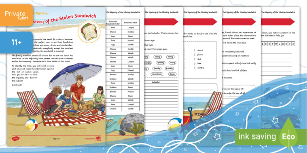 11+ English Mystery: The Mystery of the Stolen Sandwich