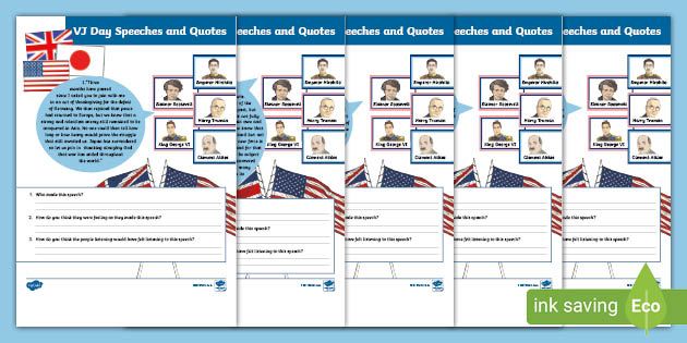 VJ Day Speeches and Quotes