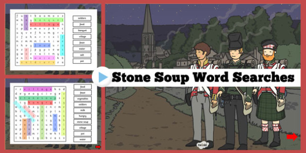 Stone Soup Interactive Wordsearch (teacher made)