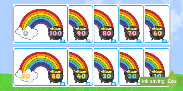 Rainbow and Pot of Gold Number Bonds to 20 Display Posters