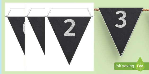 Chalkboard-Numbers 0-50 Display Bunting (teacher made)