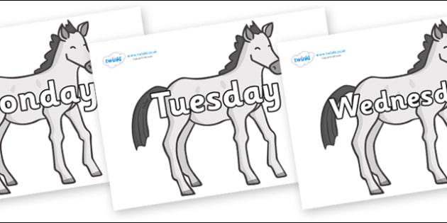 FREE! - Days of the Week on Ponies (teacher made)