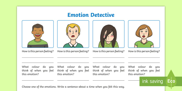 Emotion Detective Worksheet / Worksheet (teacher made)