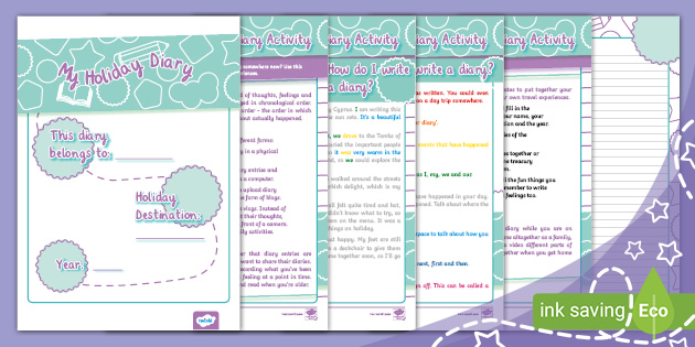 Non-Fiction Holiday Diary Activity (Ages 5 - 7)