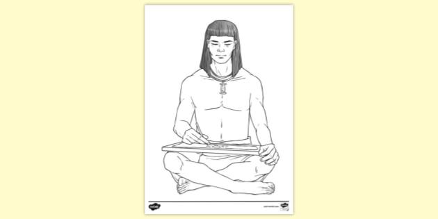 FREE! - Egyptian Scribe | Colouring Sheets (teacher made)