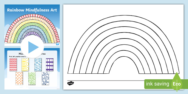 Rainbow Art Activity for Mindfulness PowerPoint - CfE