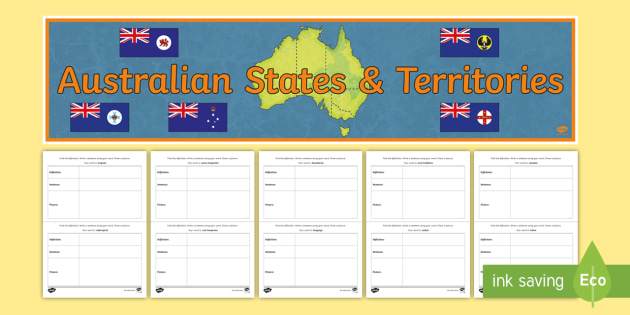 Australian States and Territories Word Wall Activity Display Pack
