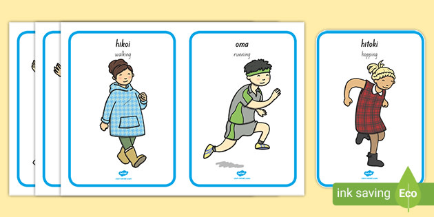 PE Physical Action Word and Picture Te Reo Māori Cards