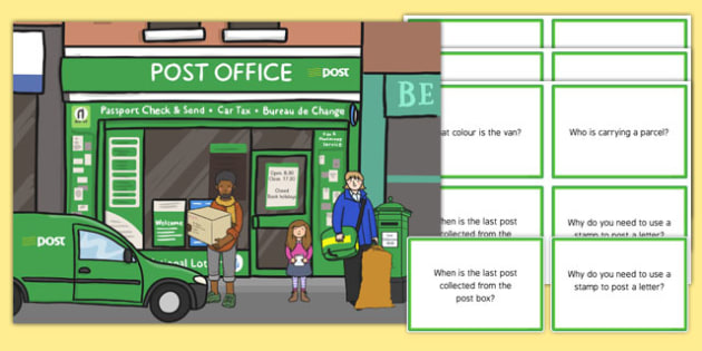 AN Post Office Scene With Question Cards (teacher made)