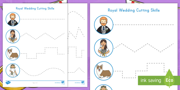 Royal Wedding Cutting Skills Worksheet