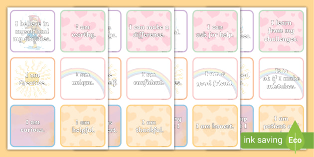 Daily Affirmations for Children Flashcards | Twinkl