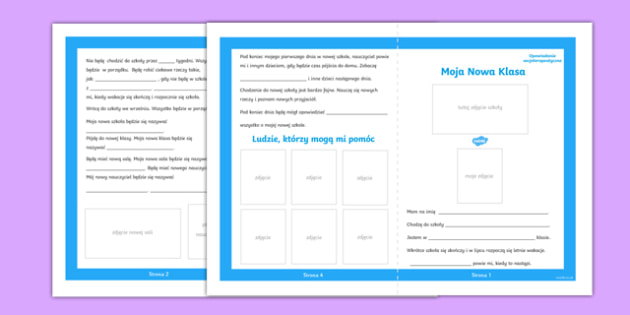 Opowiadanie socjoedukacyjne Moja nowa klasa po polsku