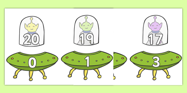 Number Bonds to 20 (Aliens and Spaceships) - Number bonds, space, spaceship