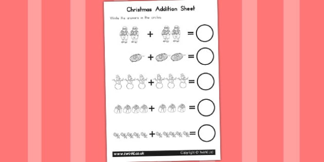 FREE! - Christmas Addition Sheet (Teacher-Made)