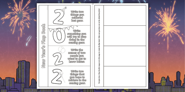 New Year's Flap Book Activity: 2022