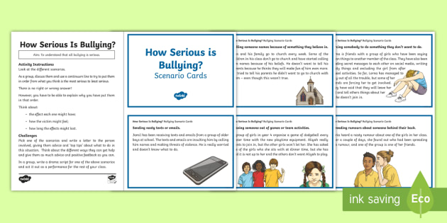 Anti Bullying Week Scene and Question Cards (teacher made)