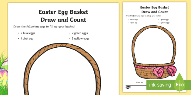 Easter Egg Drawing and Counting Worksheet | Twinkl