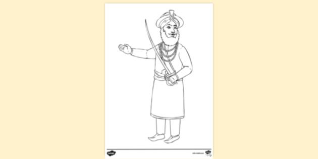 FREE! - Guru Gobind Singh Initiating Colouring | Colouring Sheet