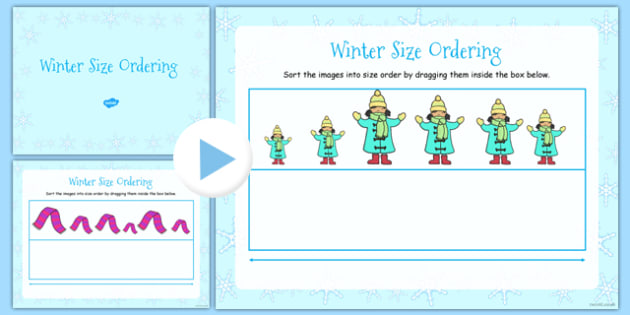 Winter Size Ordering Activity Notebook (teacher made)