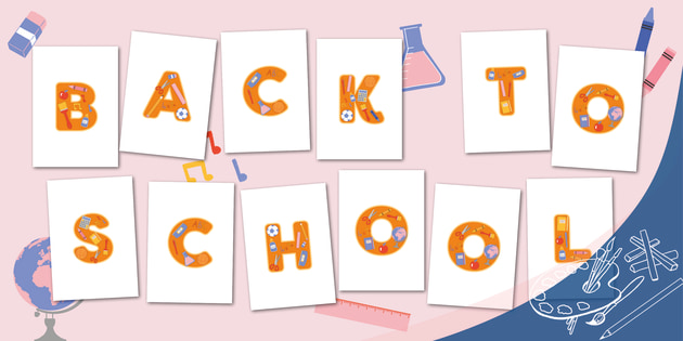 Upper Case Alphabet Back to School Letters Posters Pack