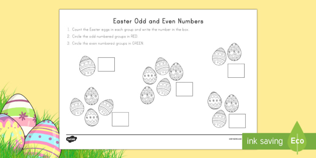 Easter Odd and Even Numbers Worksheet / Activity Sheet - Easter