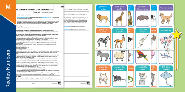 EYFS Magic Animals Counting to 10 Whole Class Adult Input Plan