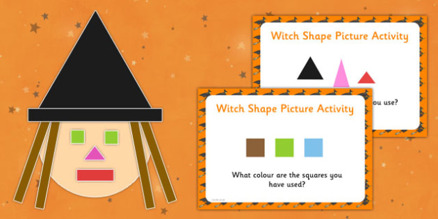 Witch Shape Picture Busy Bag Prompt Card and Resource Pack